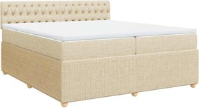 Box spring postel s matrací krémová 200x200 cm textil 3287575