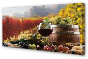Obrazy na plátně Podzimu sklenice na víno 120x60 cm