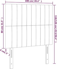 Čelo postele s LED černé 100x5x118/128 cm samet 3122706