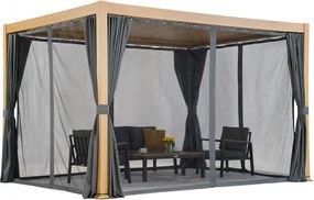 Samostatně stojící terasová pergola Lagos Premium 3x4 Garden Point woodlike - antracit