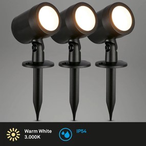 BRILO 3799035 LED zahradní bodové svítidlo, zápich, ochrana proti stříkající vodě, nastavitelné - BRILO