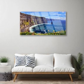akrylový obraz Záliv Skály Moře Krajina 100x50 cm