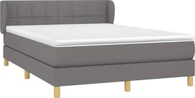 Box spring postel s matrací tmavě šedá 140x200 cm textil 3126806