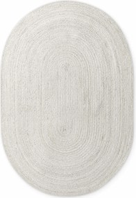 Kusový koberec Jute Braided 106321 White ovál, 160x230 ovál, biela, chodba / predsieň, Hanse Home