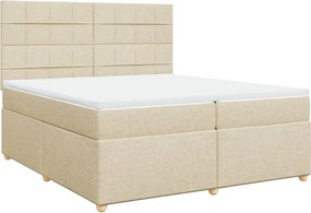 Box spring postel s matrací krémová 200x200 cm textil 3291392
