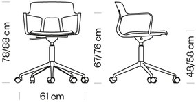 Et al - Židle SNAP 1111N s područkami - otočná