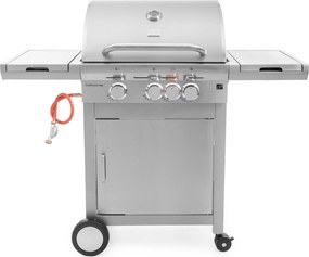 Plynový gril CALIFORNIA BBQ, 4 hořáky, s redukčním ventilem, stříbrná Penta CZ