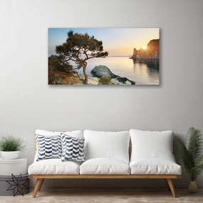 Obraz na plátně Jezero Strom Krajina 140x70 cm