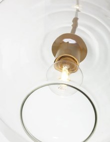 Skleněné závěsné svítidlo ve zlaté barvě se skleněným stínidlem ø 30 cm Prisma – Nova Luce