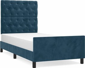 Rám postele bez matrace tmavě modrý 80x200 cm samet 3125908