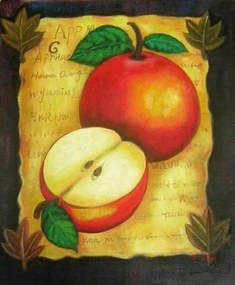 Zátiší s jablkem - 90 x 60 cm
