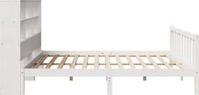 Postel s knihovnou bez matrace bílá 180x200 cm masivní borovice 3321711
