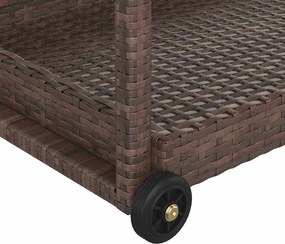 Barový vozík hnědý 100 x 45 x 83 cm polyratan 316665