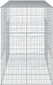 Gabionový koš s víkem 200 x 100 x 150 cm pozinkované železo 3295214