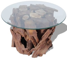 Konferenční stolek masivního teak naplavené dřevo 60 cm 243474