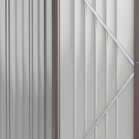 Zahradní kůlna Outsunny 1,34 m² s pultovou střechou, uzamykatelný nástrojový kabinet, vyrobený z pozinkované oceli, 161,5 x 94,5 x 196 cm, hnědý