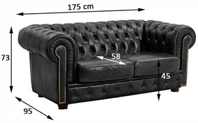 Askont Pohovka Chesterfield Windsor 2M black