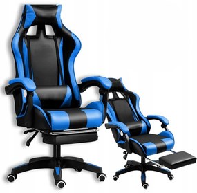 Pohodlné křeslo modré barvy s polštářem pro hráče