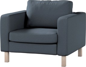 Potah na křeslo IKEA Karlstad, krátký barva modrá látka pletený vzor