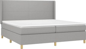 Box spring postel s matrací světle šedá 200 x 200 cm textil 3131857