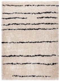 koberec FLUFFY 2371 shaggy pruhy krém / antracit velikost 120x170 cm | krásné koberce cz