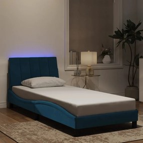 Rám postele s LED osvětlením bez matrace Hanko modrý 80 x 200 cm samet 3213749