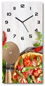 Wallmuralia Moderní hodiny nástěnné Pizza 30x60 cm