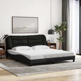 Rám postele s LED bez matrace Hvar černý 180x200 cm Látka 3213720