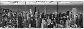 Obraz na plátně - Mrakodrapy v Chicagu- panoráma 5268QC (120x40 cm)