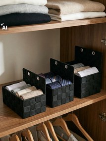 Sinsay - Sada pletených košů na ukládání 3 pack - černá