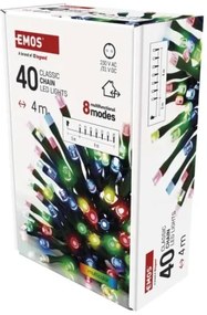 Vánoční osvětlení EMOS D4AM21 40LED řetěz 4m multicolor programy s časovačem