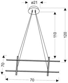LED Lustr na lanku ANDROS LED/40W/230V