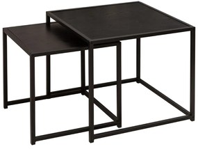 Moebel Living Set dvou černých jasanových konferenčních stolků Tobi 40 x 40/50 x 50 cm