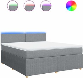 Box spring postel s matrací světle šedá 180 x 200 cm textil 3289828