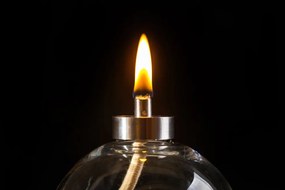 Skleněná olejová lampa SCUTI – Křišťál