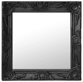 vidaXL Nástěnné zrcadlo barokní styl 50 x 50 cm černé
