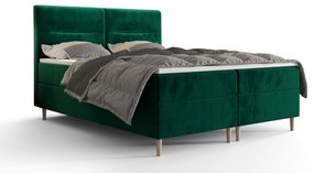 Manželská postel Boxspring 140 cm Saruta (olivová) (s matrací a úložným prostorem). 1056344