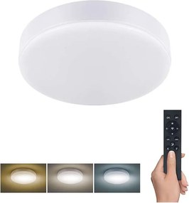 LED stropní světlo s dálkovým ovládáním Lecce nastavitelné, 2160 lm - průměr 30 cm, bílá