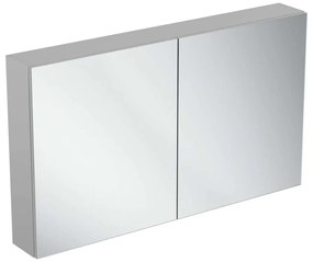 Ideal Standard Mirror&Light - Zrcadlová skříňka 100x70 cm, hliník T3592AL