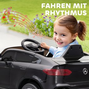 AIYAPLAY Elektromobil pro děti, 12V dětské auto s dálkovým ovládáním, LED světla, hudba, 3 rychlosti, 3-6 let, černé