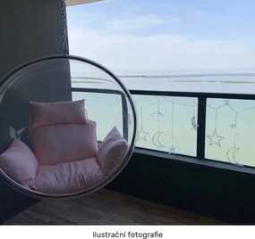 Závěsné křeslo, transparentní/zlatá/šedá, BUBBLE NEW TYP 1