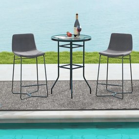 Costway High Garden Table Barový stůl Kulatý bistro s deskou stolu z tvrzeného