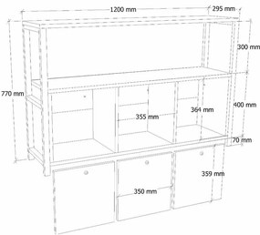 Skříňka Nero v2 Atlantic Pine and Black