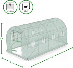 Zahradní fóliovník VAYU 4 x 2,5 m pro pěstování