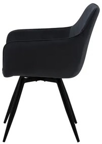 Otočná jídelní židle černá ATEMO