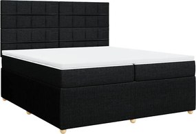 Box spring postel s matrací černá 200x200 cm textil 3292165
