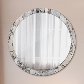 Kulaté dekorativní zrcadlo na zeď Abstry zvířata fi 100 cm