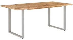 Jídelní stůl Woomera - masivní akáciové dřevo - 160x80x76 cm | stříbrný