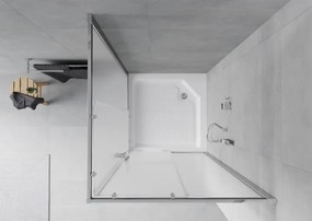 Mexen Rio Čtvercová sprchová kabina 90 x 90 cm, matná, chrom + vanička, bílá - 860-090-090-01-30-4510
