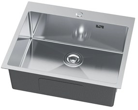 Erga HD, 1-komorový ocelový dřez 600x500x210 mm, ocelová, ERG-MLS-HD6050X